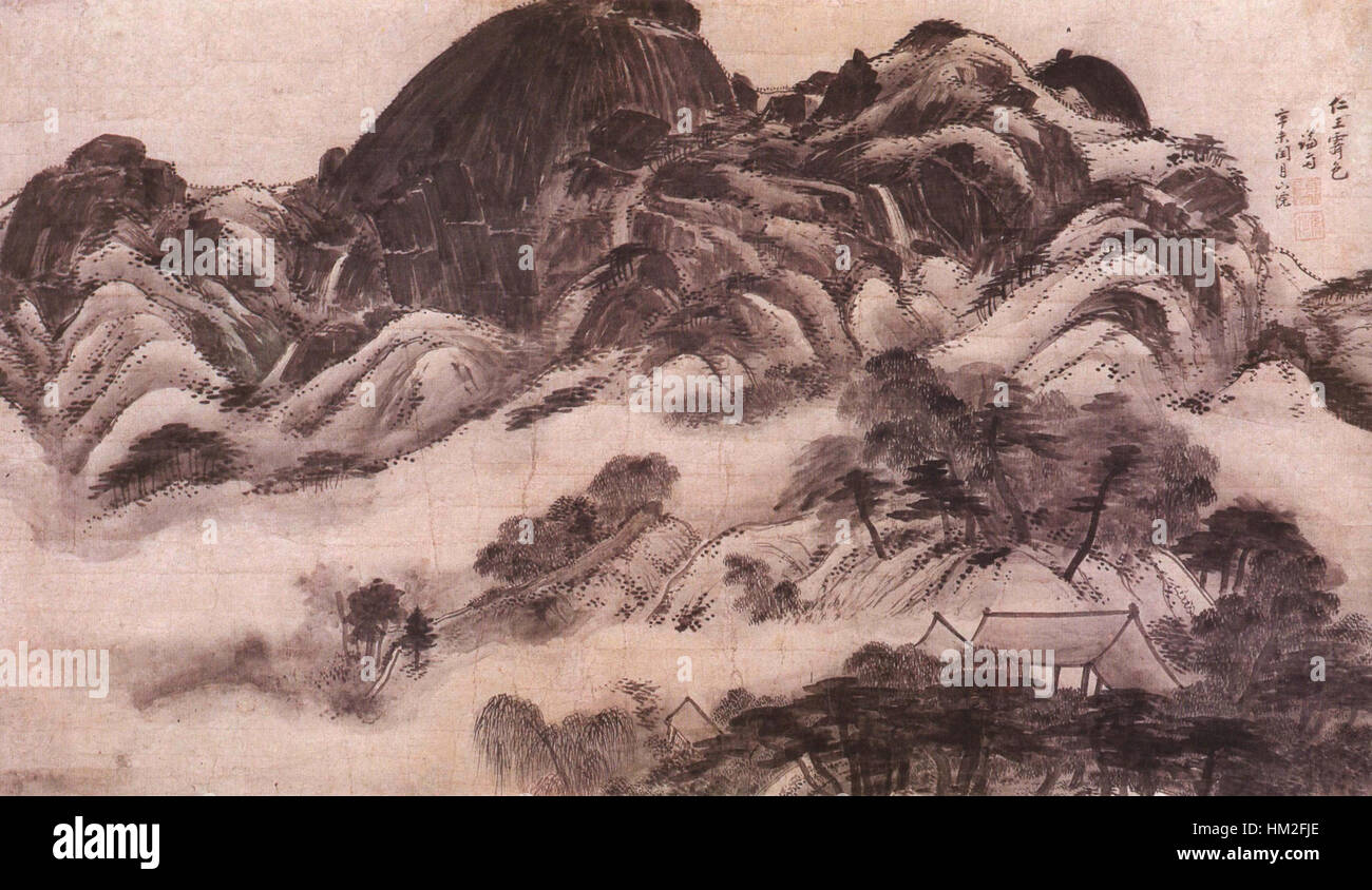 'Inwangjesaekdo' is a famous Korean painting that portrays the Inwang ...