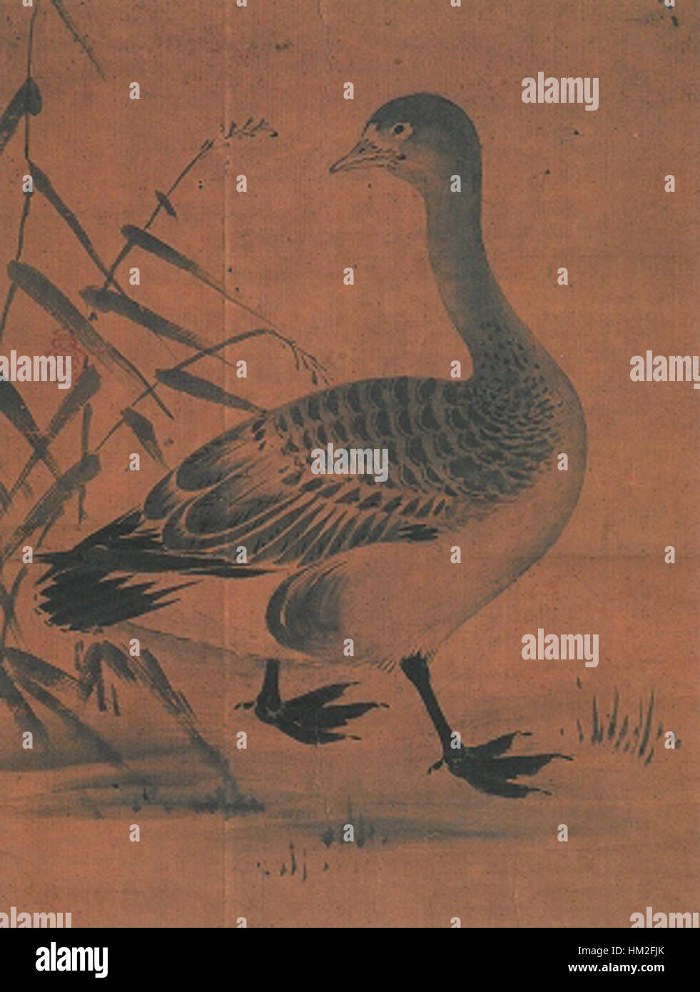 'Goose Among Reeds' by Konome Sadashige depicts a serene scene of a ...