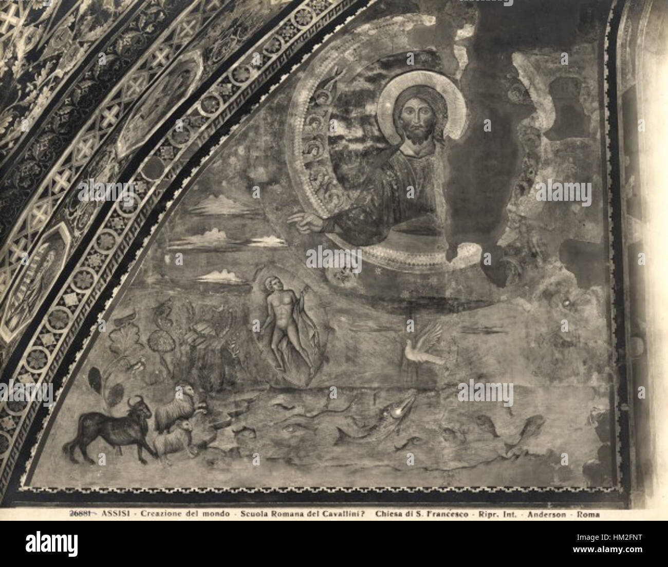 This fresco by Jacopo Torriti, titled 'Creazione 01', depicts a ...