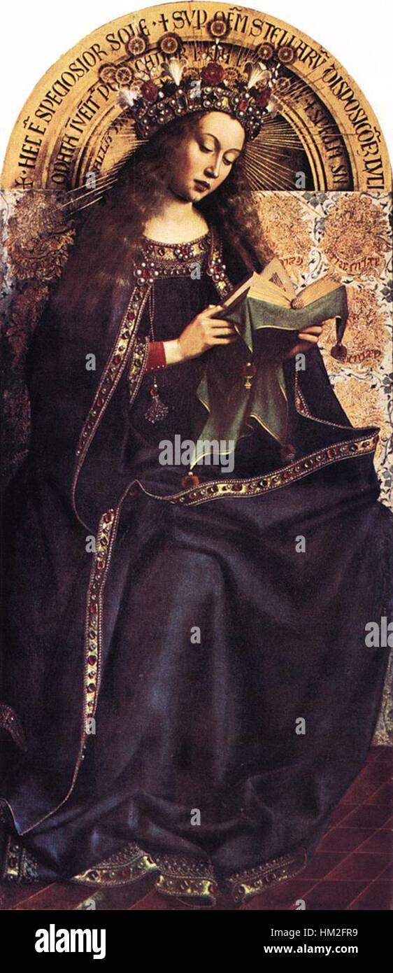 Jan van Eyck's *The Ghent Altarpiece* includes a depiction of the ...