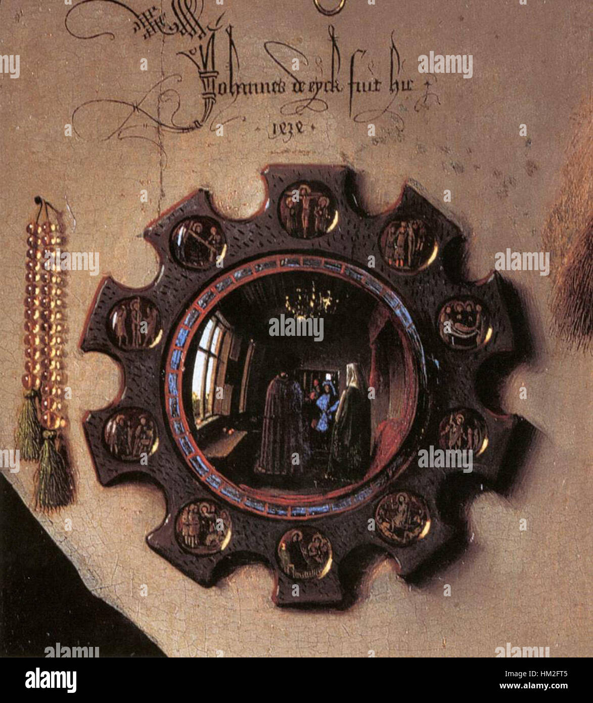 This detailed section of Jan van Eyck's famous painting, 'Portrait of ...