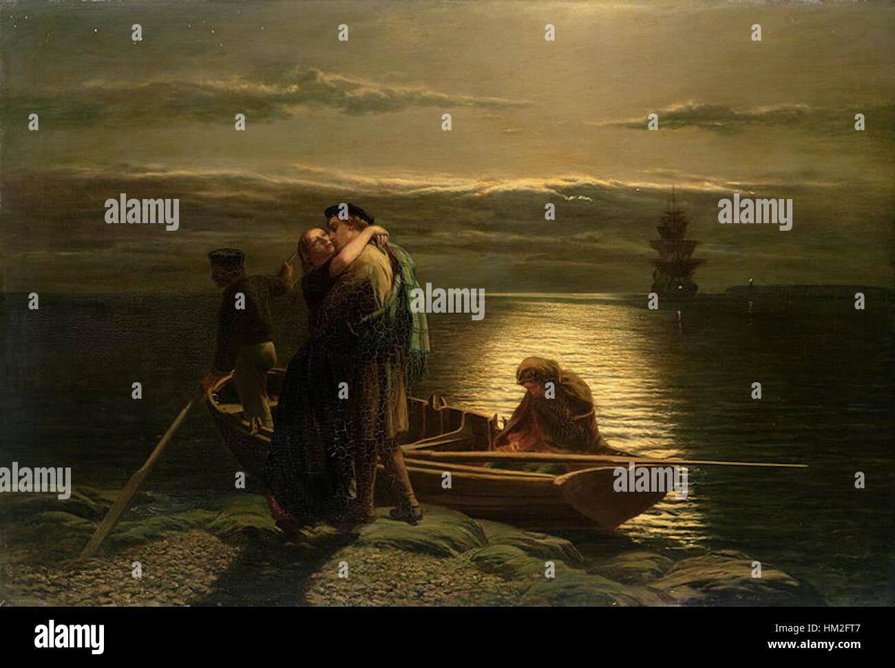 This 1858 painting, *The Emigrant* by Kardos, captures the emotional ...
