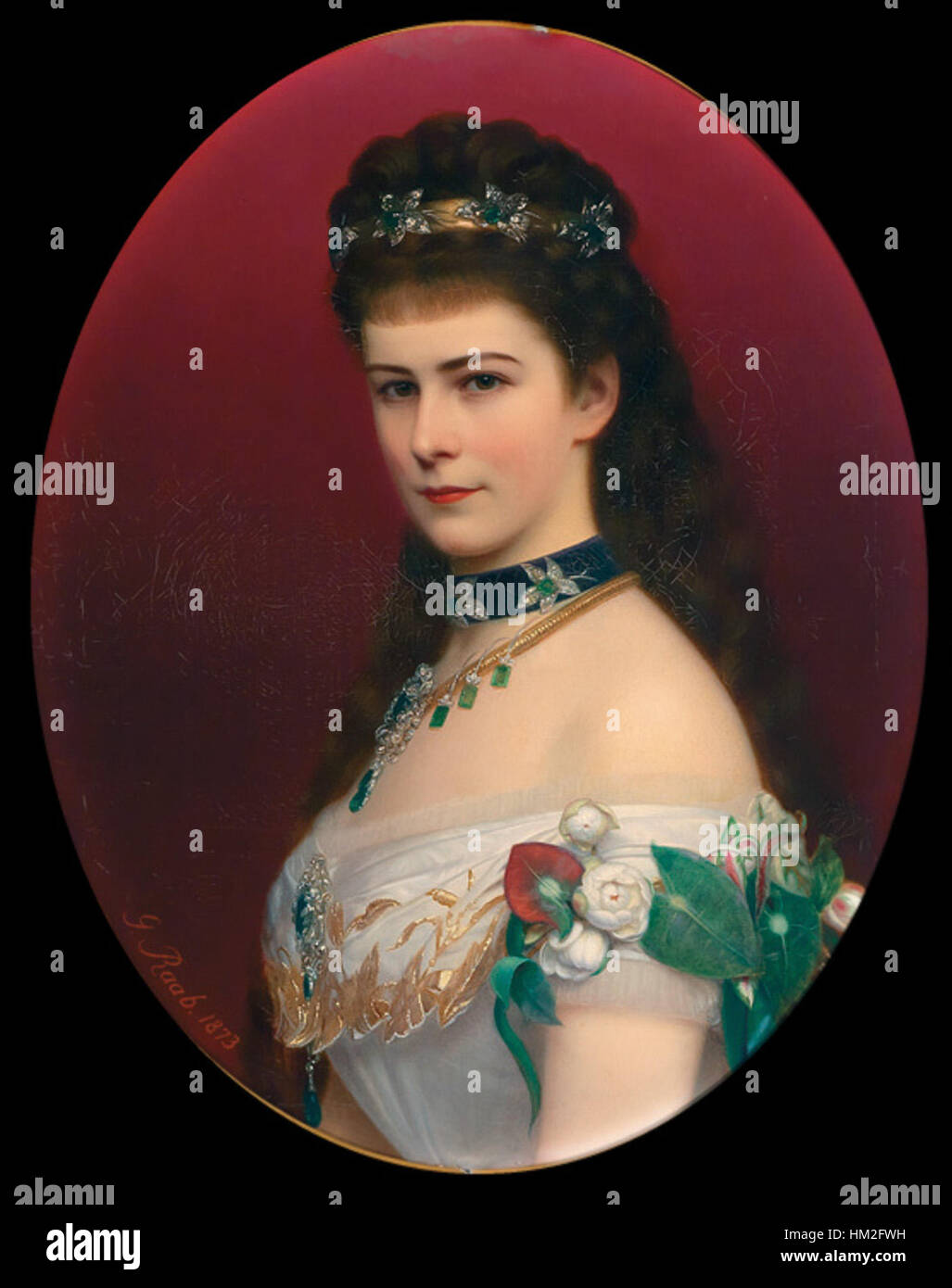 The 'Kaiserin Portraet Raab' painting portrays the empress in a regal ...
