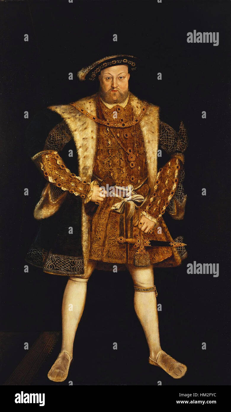 Hans Holbein the Younger's portrait of Henry VIII depicts the English ...