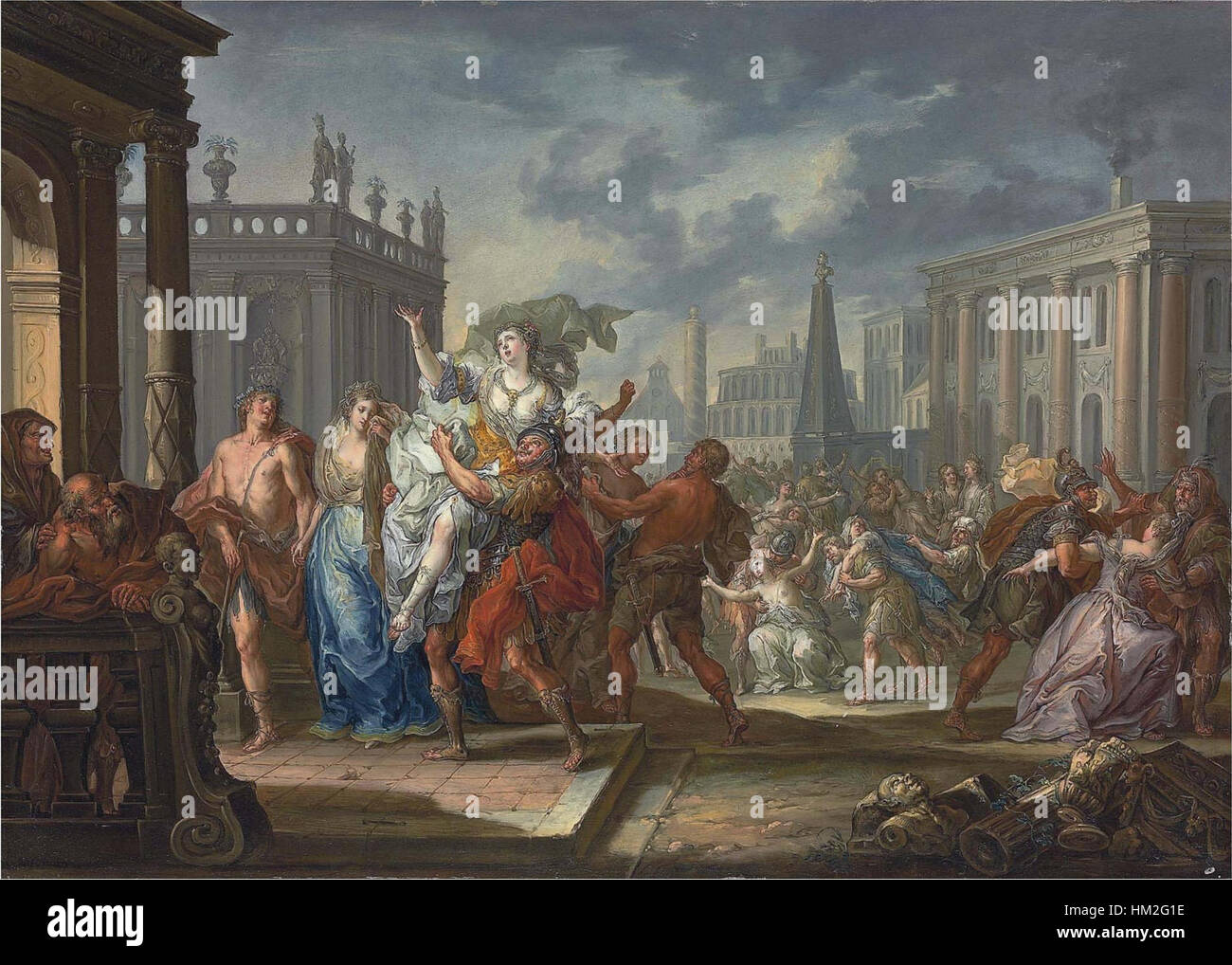 'Raub der Sabinerinnen' by Johann Georg Platzer is an oil painting ...