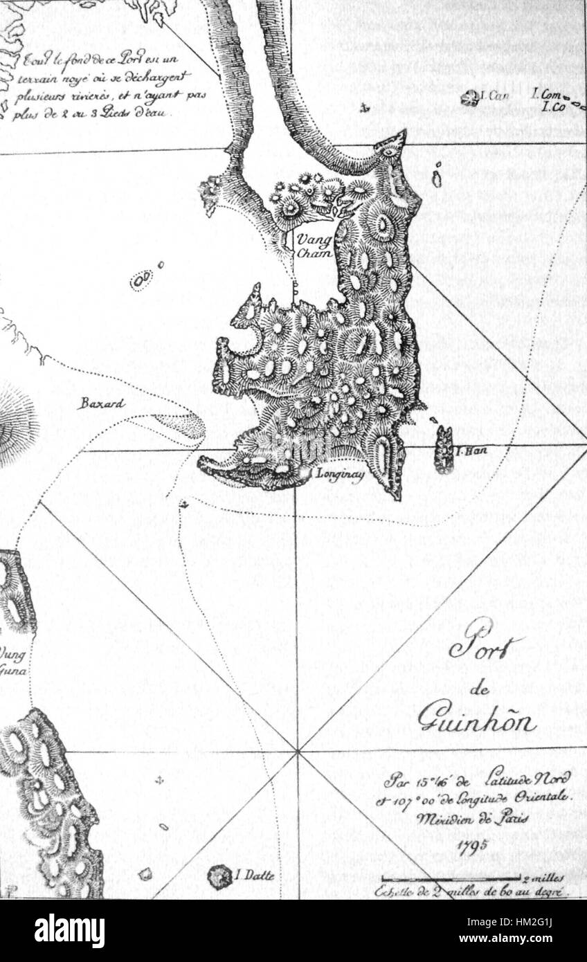 The painting 'Harbour of Qui Nhon' by Jean-Marie Dayot, created in 1795 ...