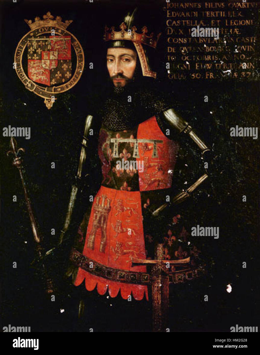 This historical portrait depicts John of Gaunt, Duke of Lancaster, a ...