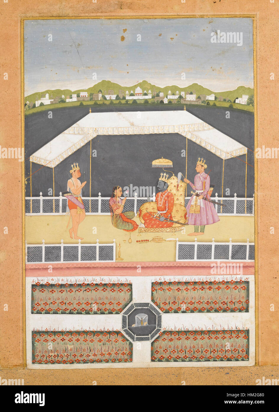 This painting depicts Hanuman, a central figure in Hindu mythology ...