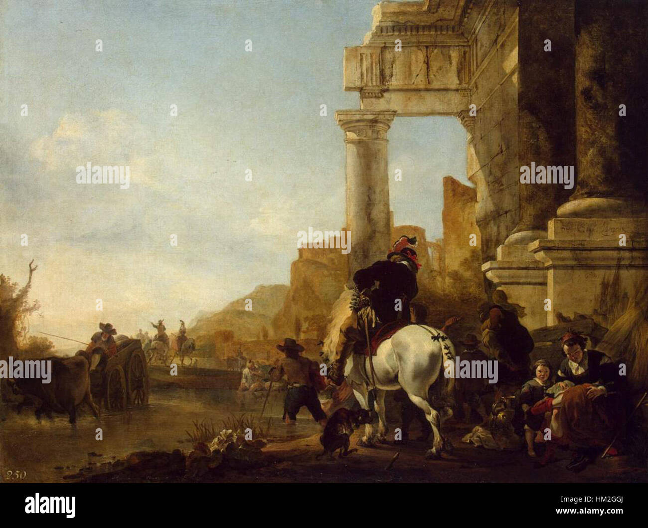 'The Ford in the River' by Jan Baptist Weenix is a 17th-century Dutch ...