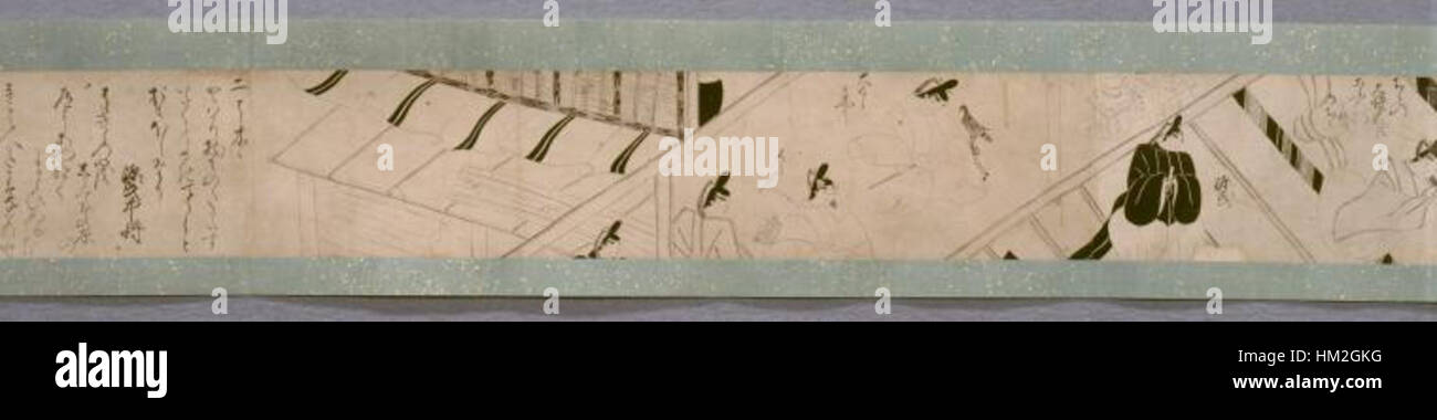 The 'Hakubyo Genji Monogatari Emaki' is an illustrated scroll from the ...