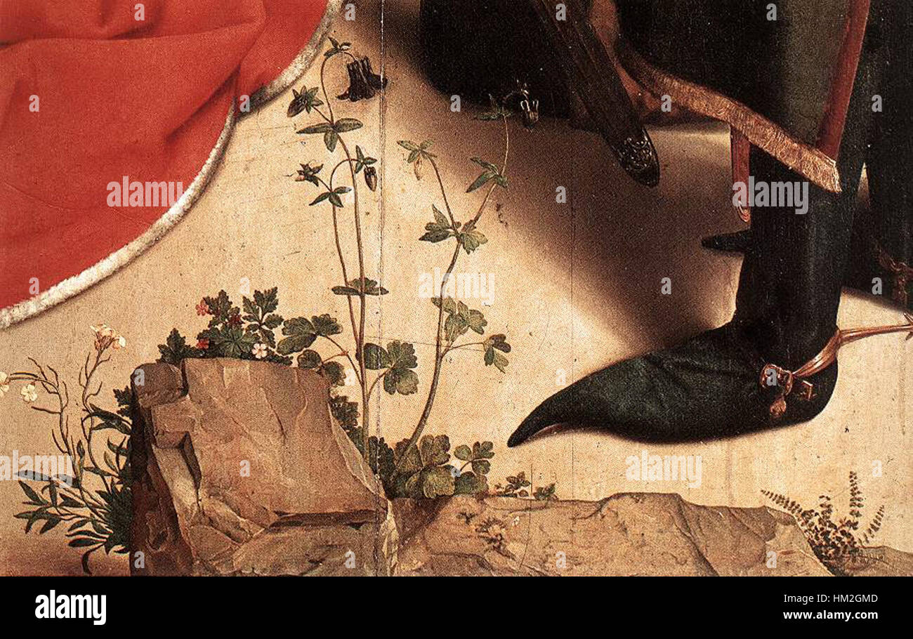This detail from Hugo van der Goes’ Monforte Altarpiece presents ...