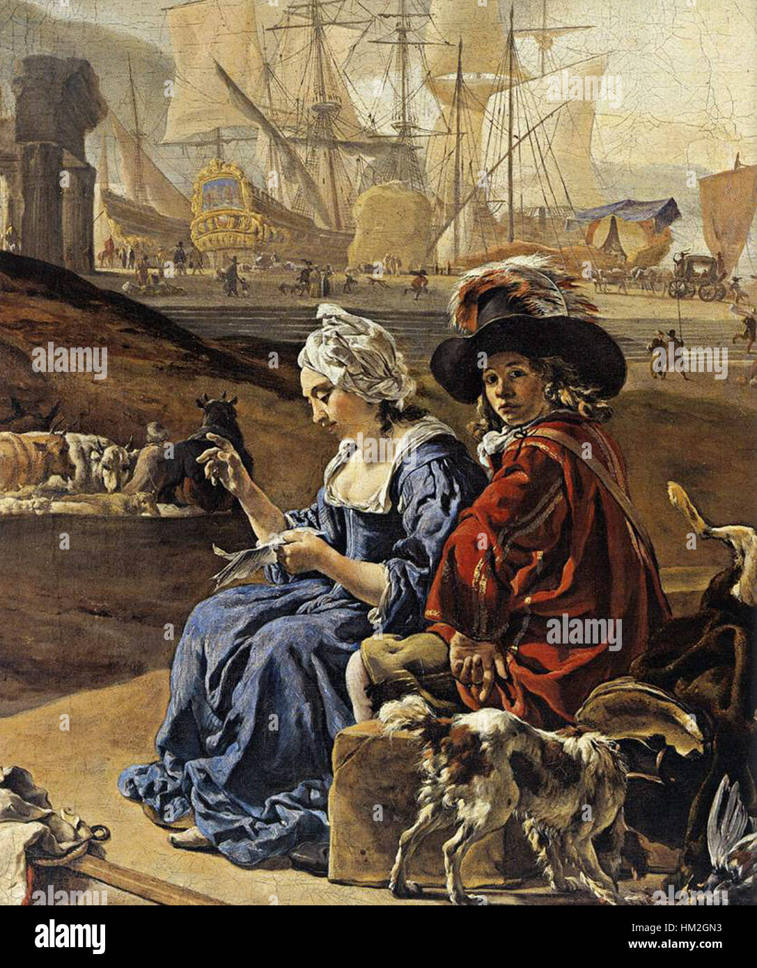Jan Weenix’s 'An Italian Seaport' depicts a bustling Italian harbor ...