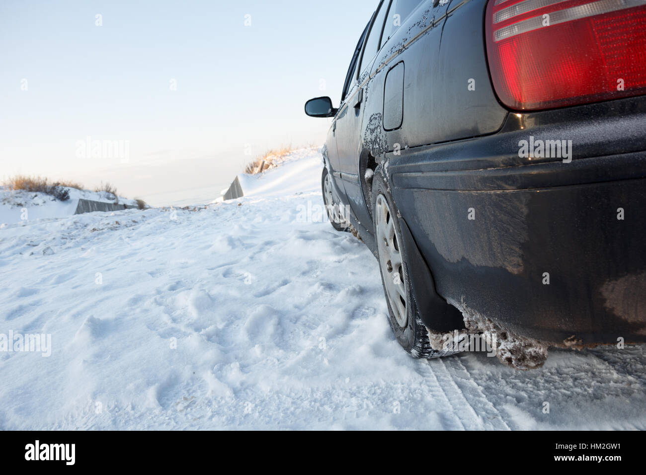 Car on snow Stock Photo - Alamy