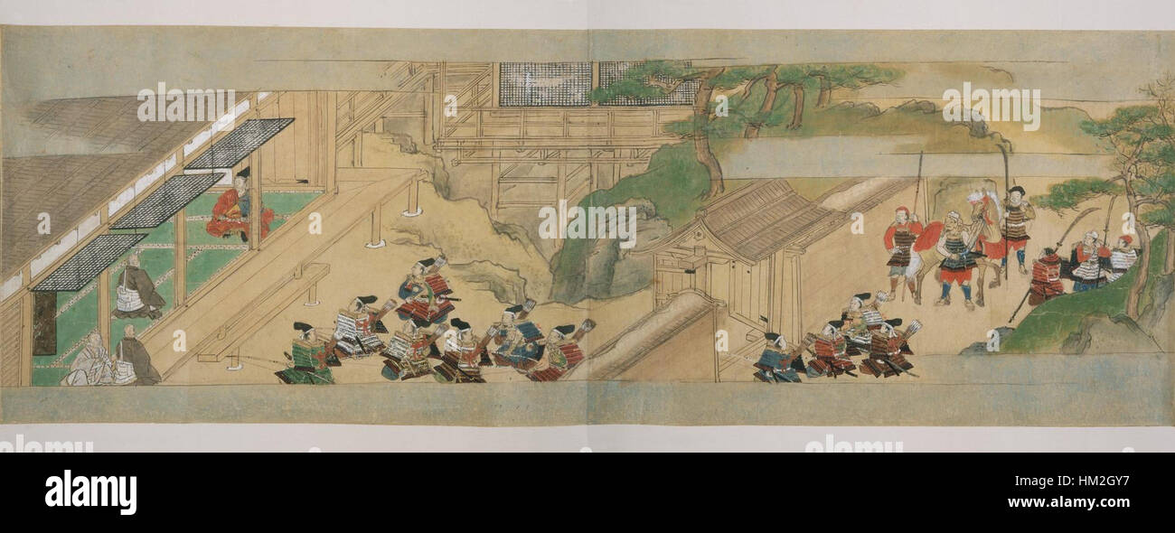 The Kiyomizudera engi emaki scroll depicts the history of the ...