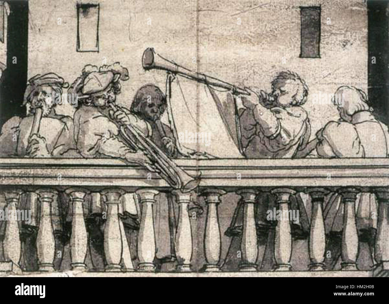 This painting by Hans Holbein the Younger, 'Musicians on a Balcony ...