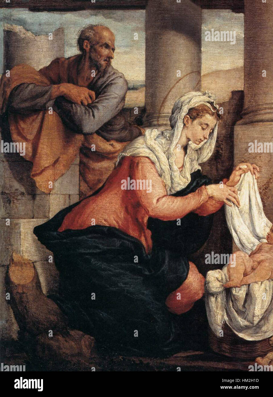 The 'Adoration of the Shepherds' by Jacopo da Ponte (also known as ...