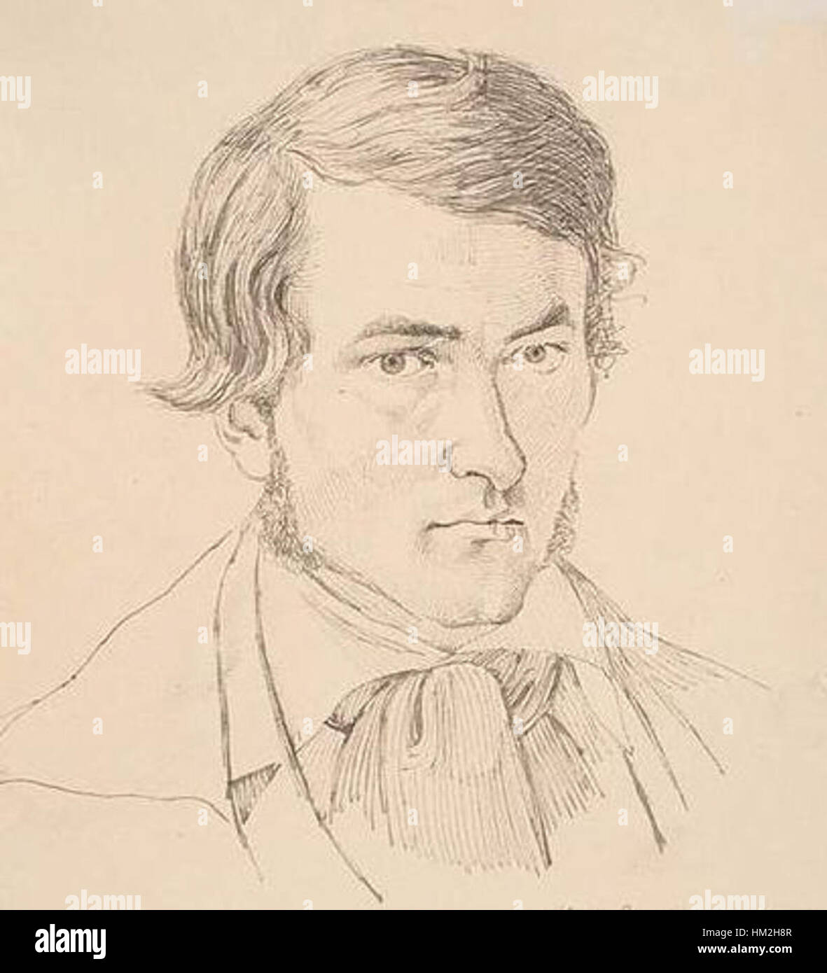 Johan Thomas Lundbye - Selfportrait-cropped Stock Photo - Alamy