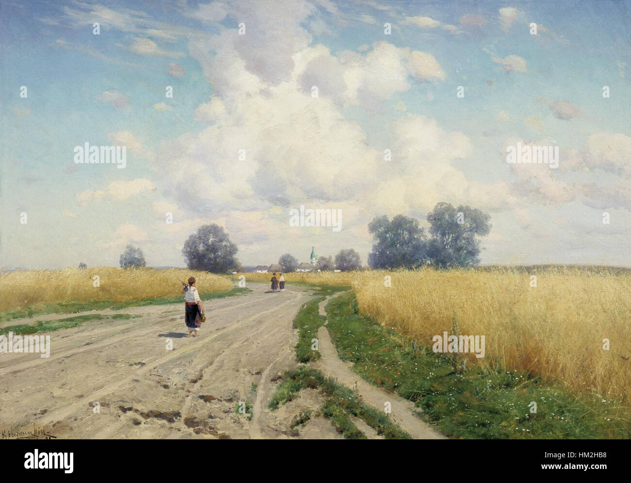 'Doroga' (1899) by Konstantin Kryzhitsky depicts a scenic and serene ...