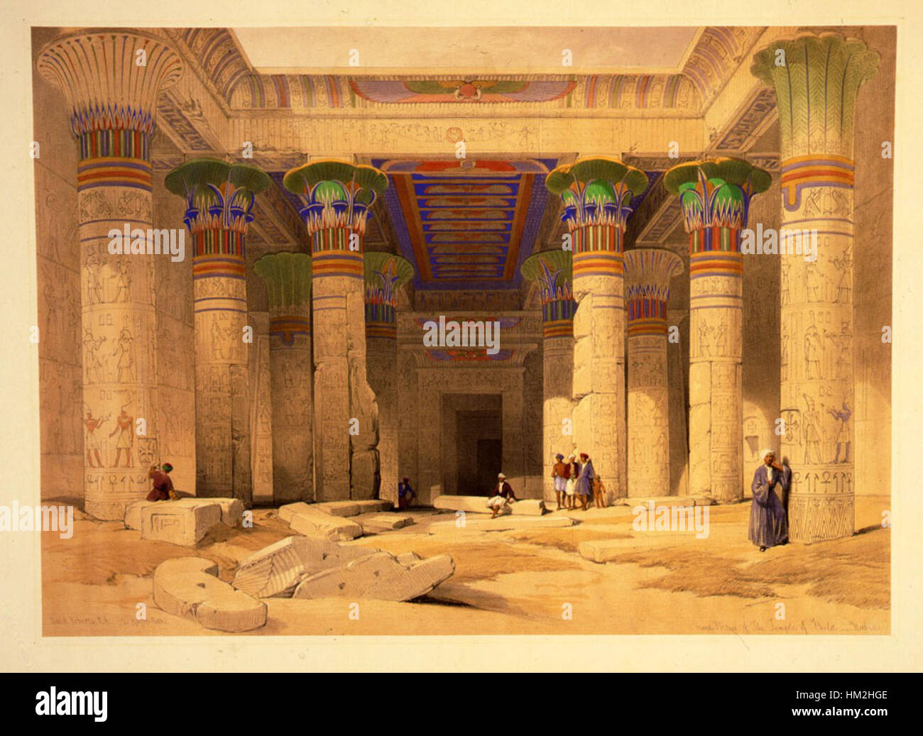 Grand Portico of the Temple of Philae-David Roberts Stock Photo - Alamy