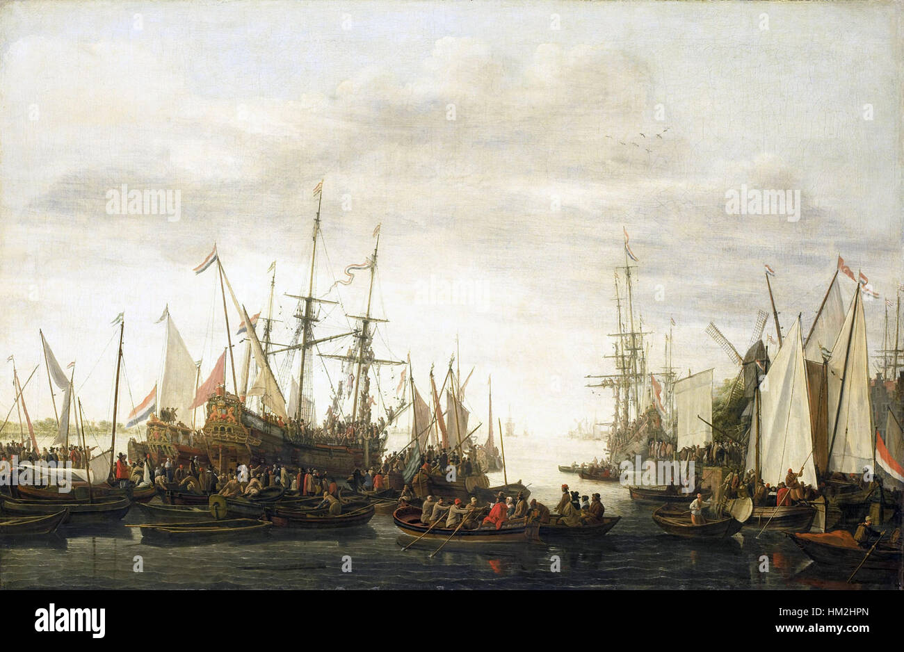 A historical painting by Lieve Pietersz. Verschuier, titled 'Kielhalen ...