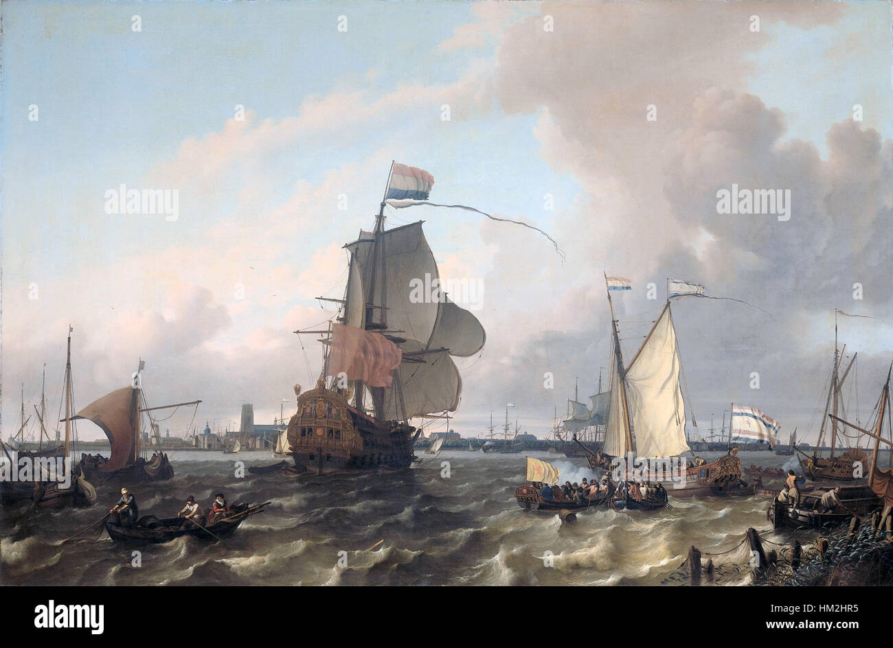 This 1689 painting by Ludolf Backhuysen depicts the Dutch warship ...