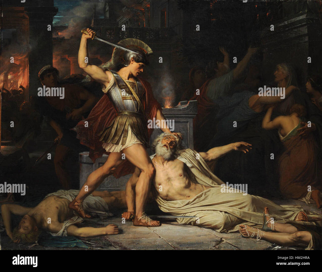 'La Mort de Priam' by Lefebvre portrays the tragic death of the Trojan ...