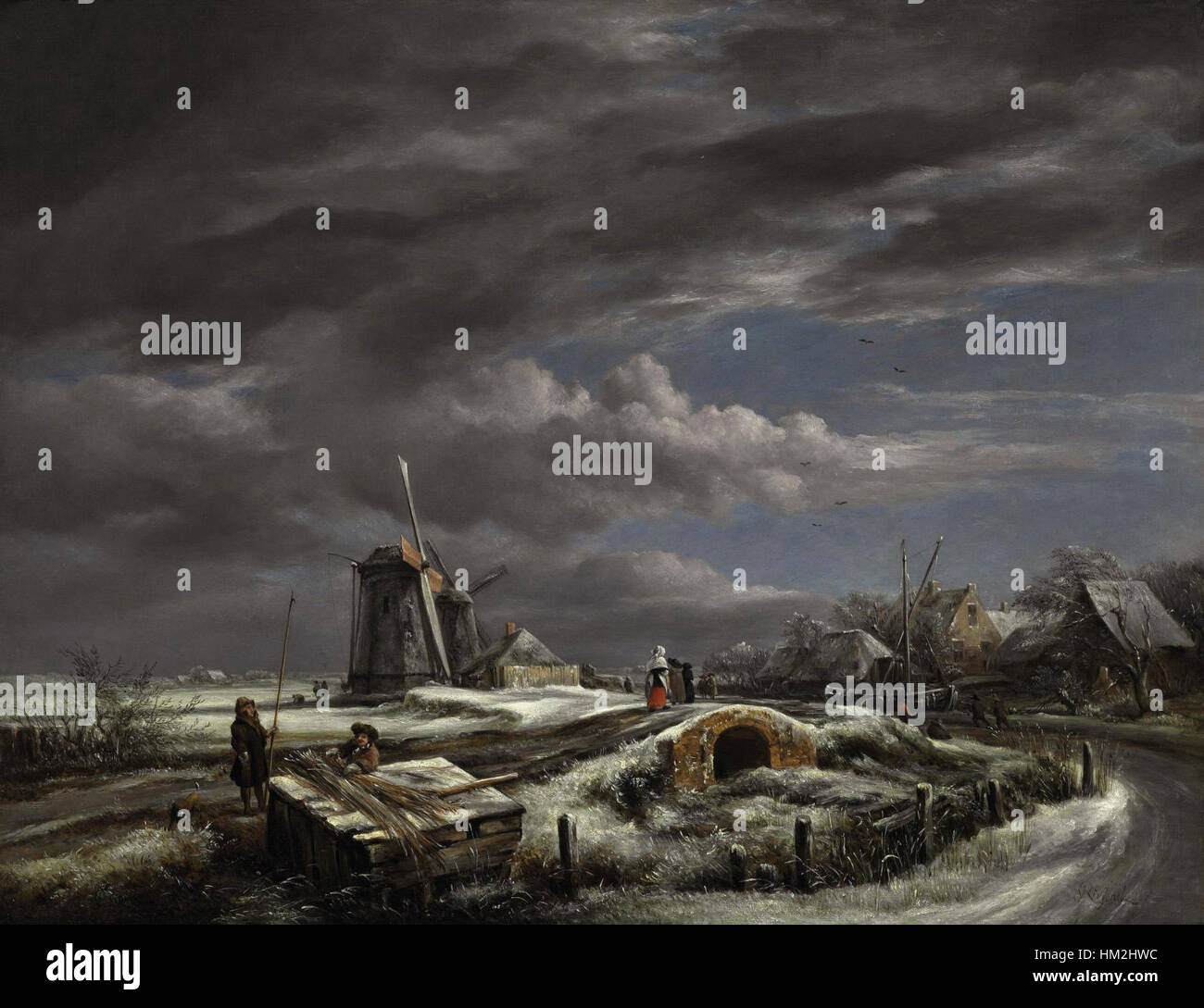 John Constable's 'A Winter Landscape with Figures on a Path' depicts a ...
