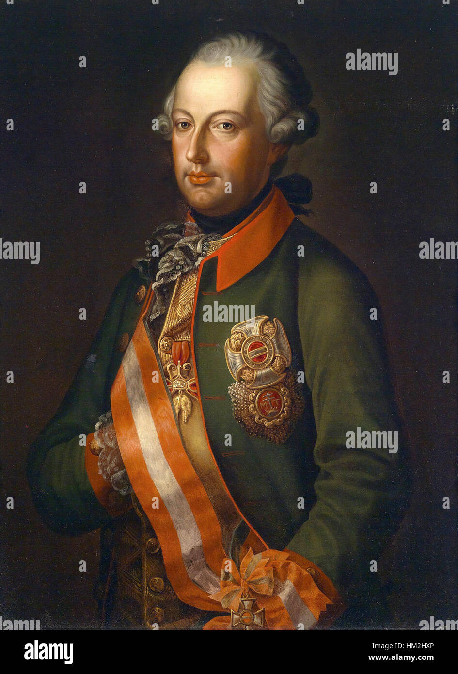 This portrait depicts Joseph II, Holy Roman Emperor, known for his ...