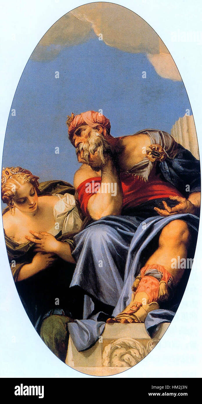 'Juno and Saturn' is a mythological painting portraying the Roman gods ...