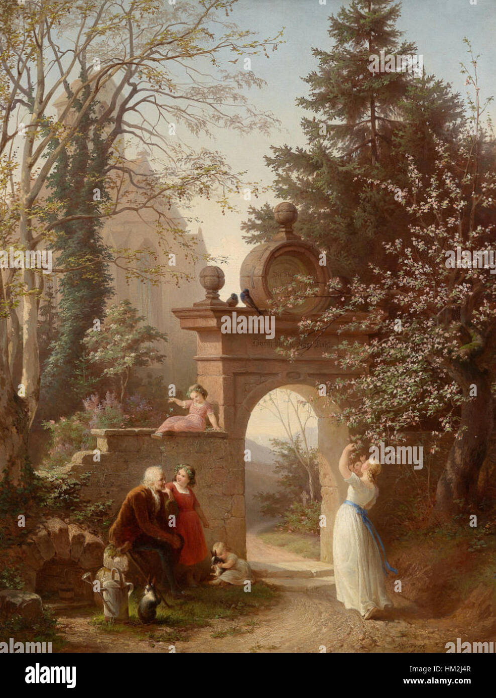 'Idyll' by Wilhelm Emil Robert Heck portrays a peaceful rural scene ...