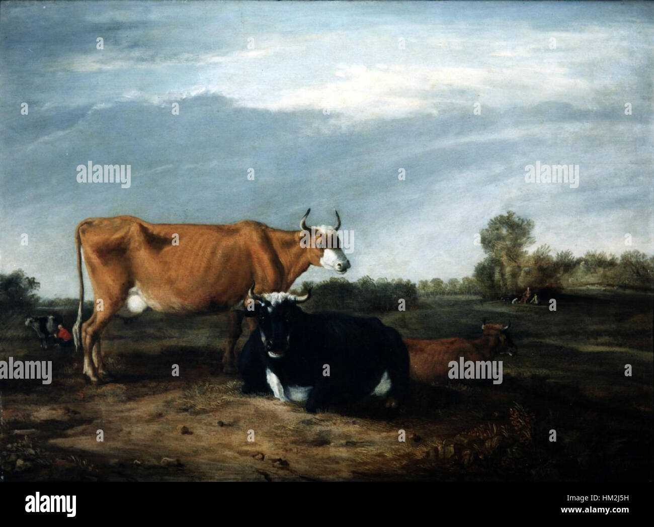'Paisaje con vacas' by Klomp is a painting that captures a rural scene ...