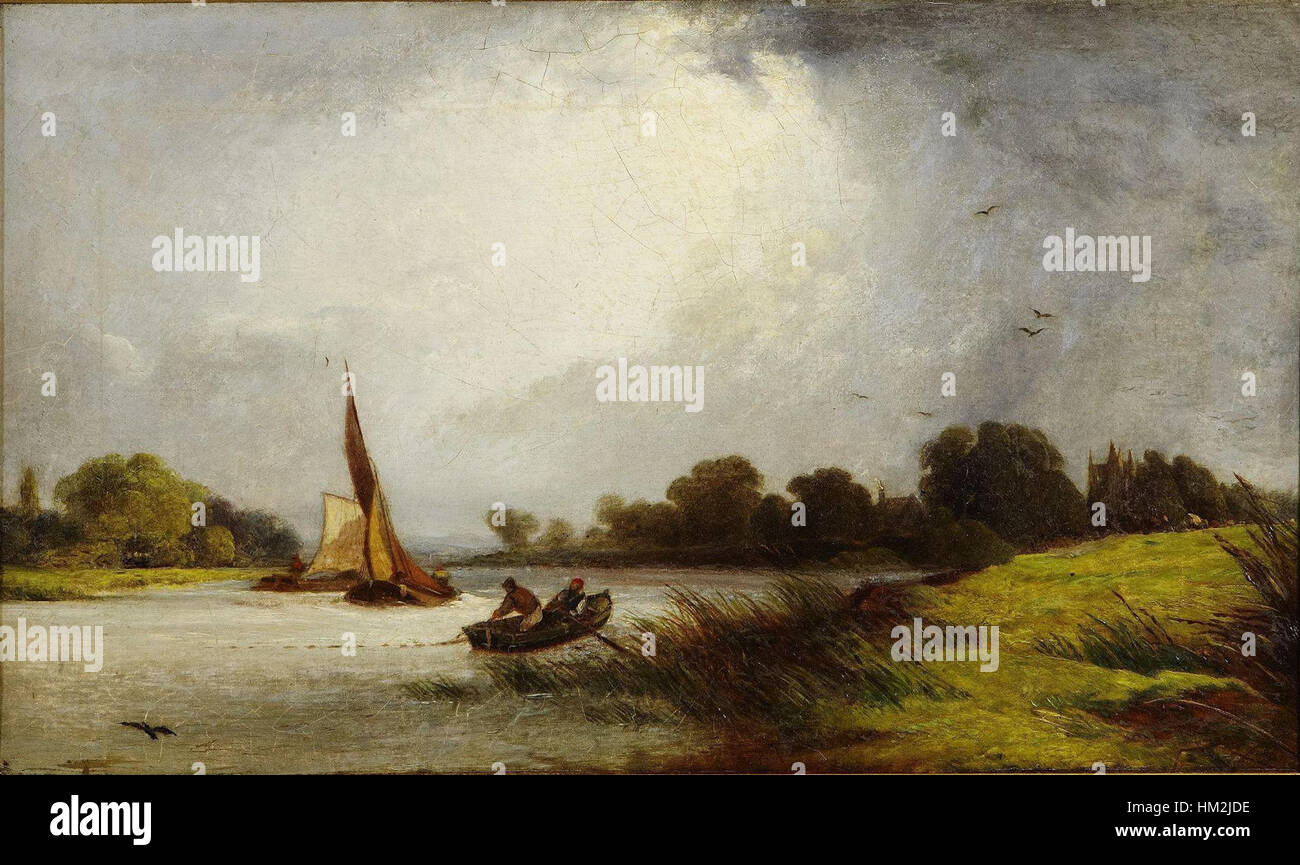 A painting by John Sell Cotman depicting the Norfolk Broads, an iconic ...