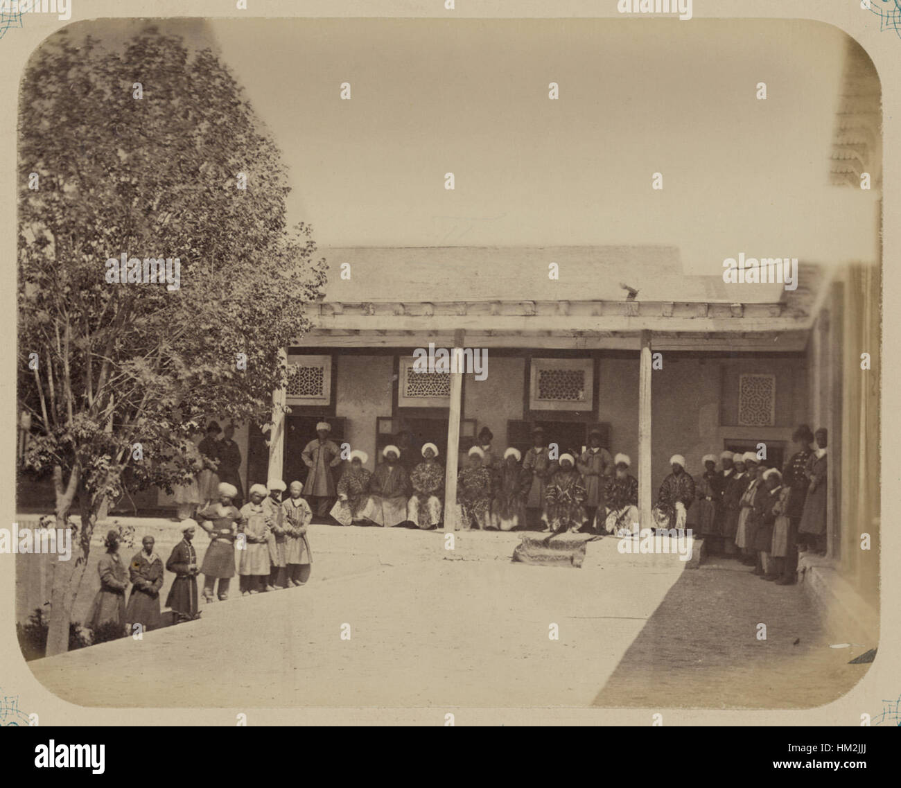 This artwork depicts a solemn reception in the court of the Kokand ...