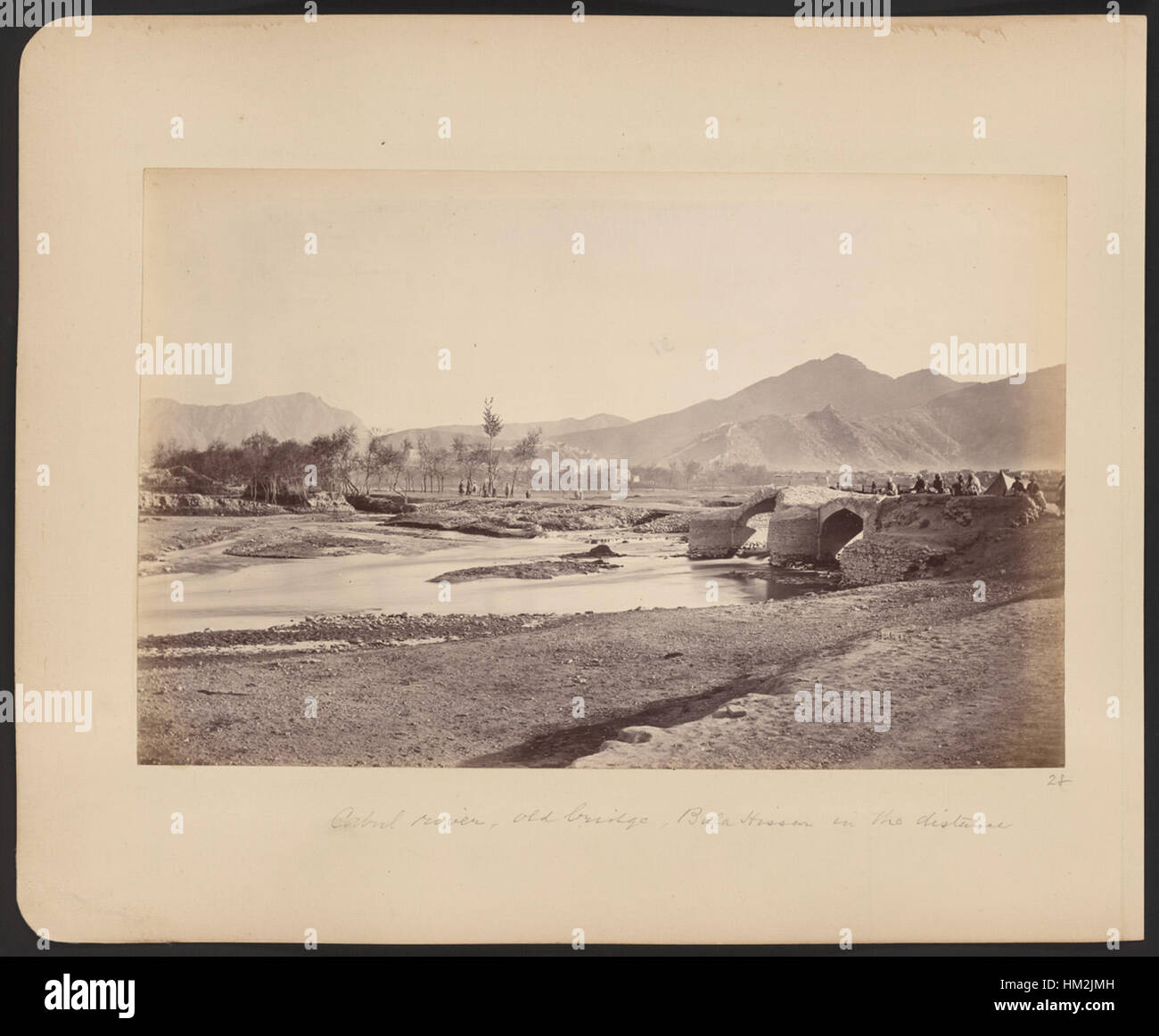 This image captures the Kabul River with the Old Bridge in the ...