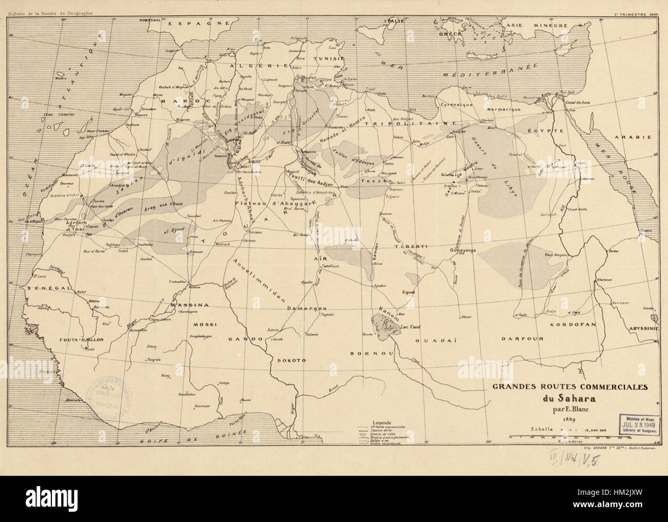 The 'Great Trading Routes of the Sahara' map, cataloged under WDL100 ...