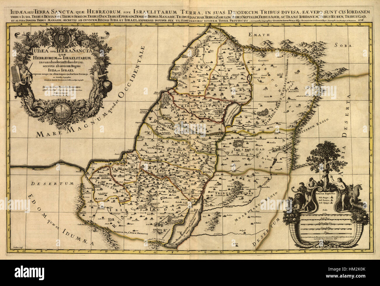 This work depicts the ancient division of the Holy Land into the twelve ...