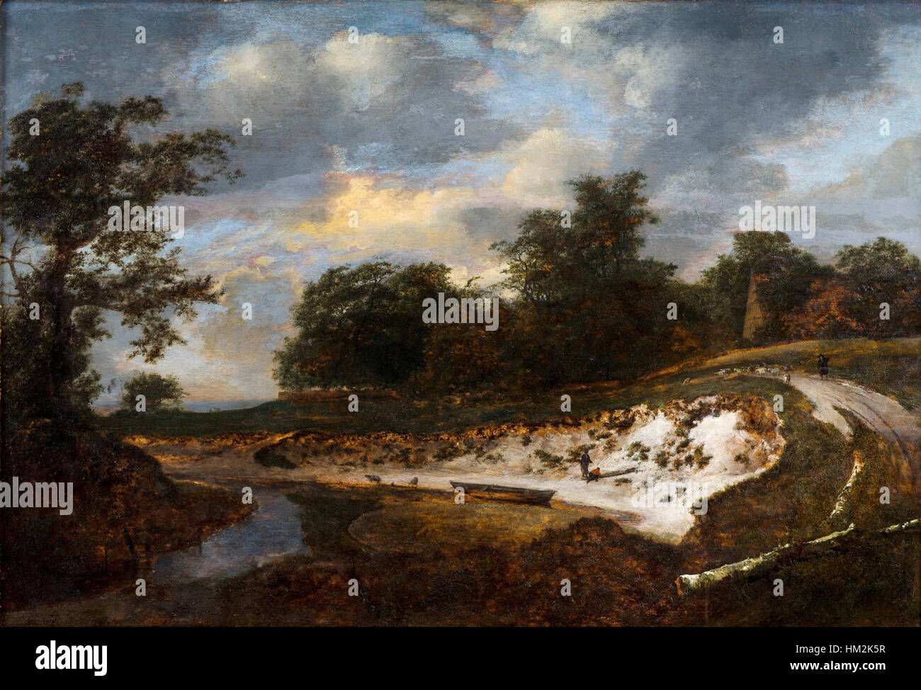 This landscape painting by Jacob van Ruisdael, created in 1647, depicts ...