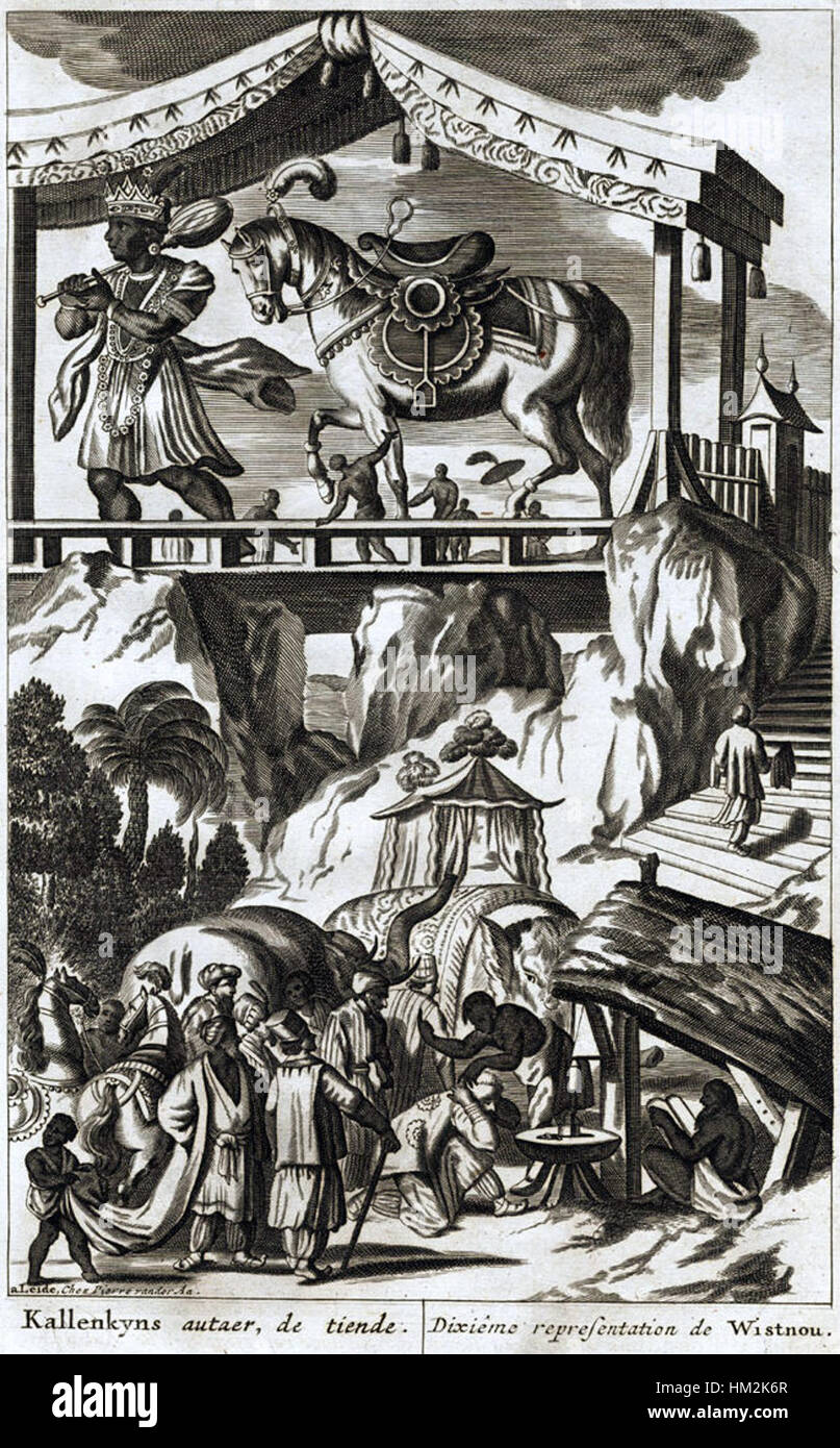 An artwork depicting the Kalki Avatara, the final incarnation of the ...