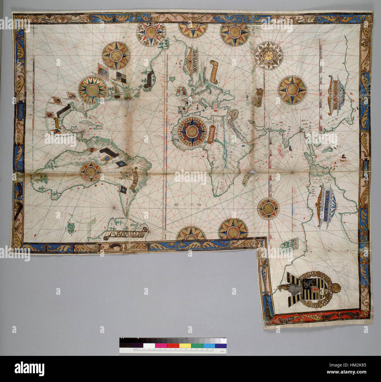 Guillaume Brousconâ€™s 1543 world chart, part of his Portolan Atlas and ...