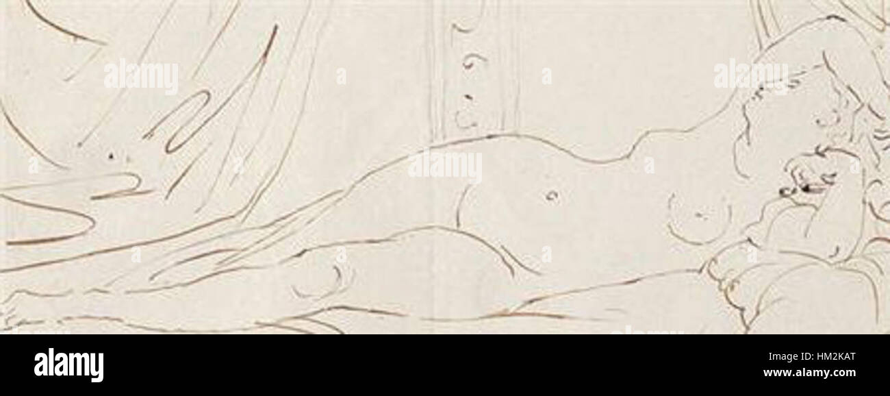 The 'Dessin-dormeuse-de-Naples' by Jean-Auguste-Dominique Ingres is a ...