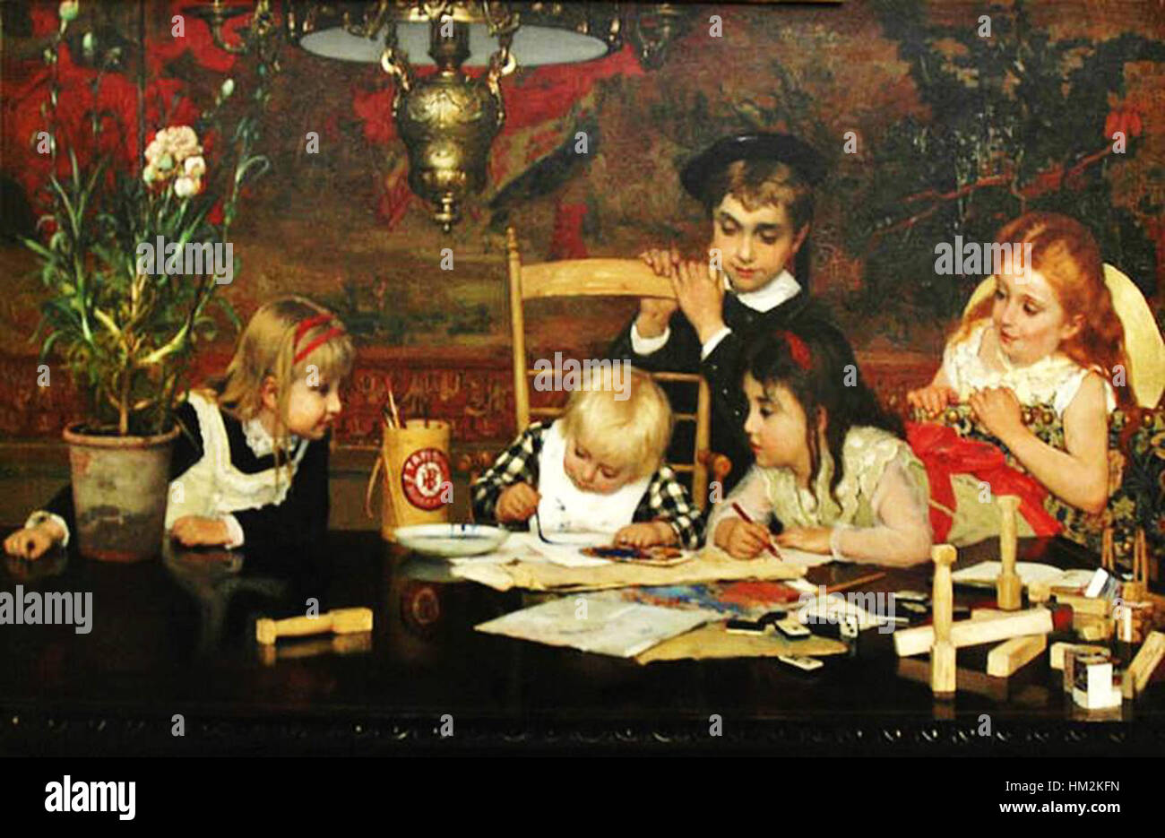 'De meesterschilder' (1877) by Jan Verhas is an oil painting depicting ...