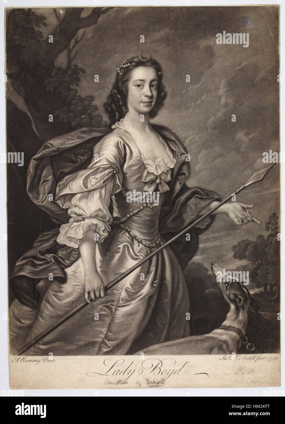 This painting depicts Lady Boyd dressed as the Goddess Diana ...