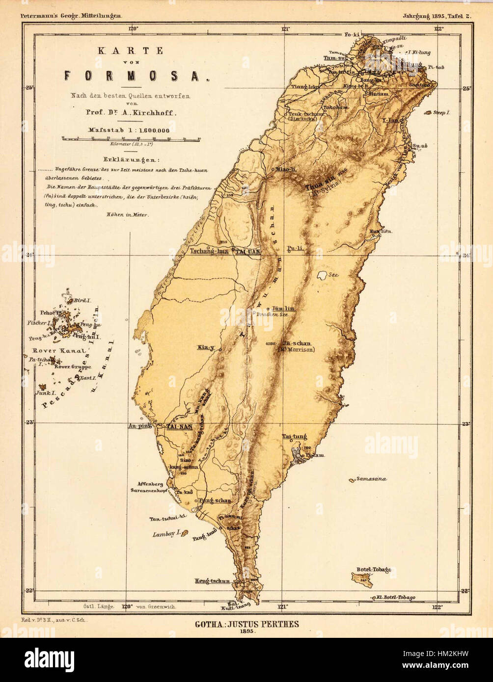 This historical map of Formosa (Taiwan) was created by Prof. Dr. A ...