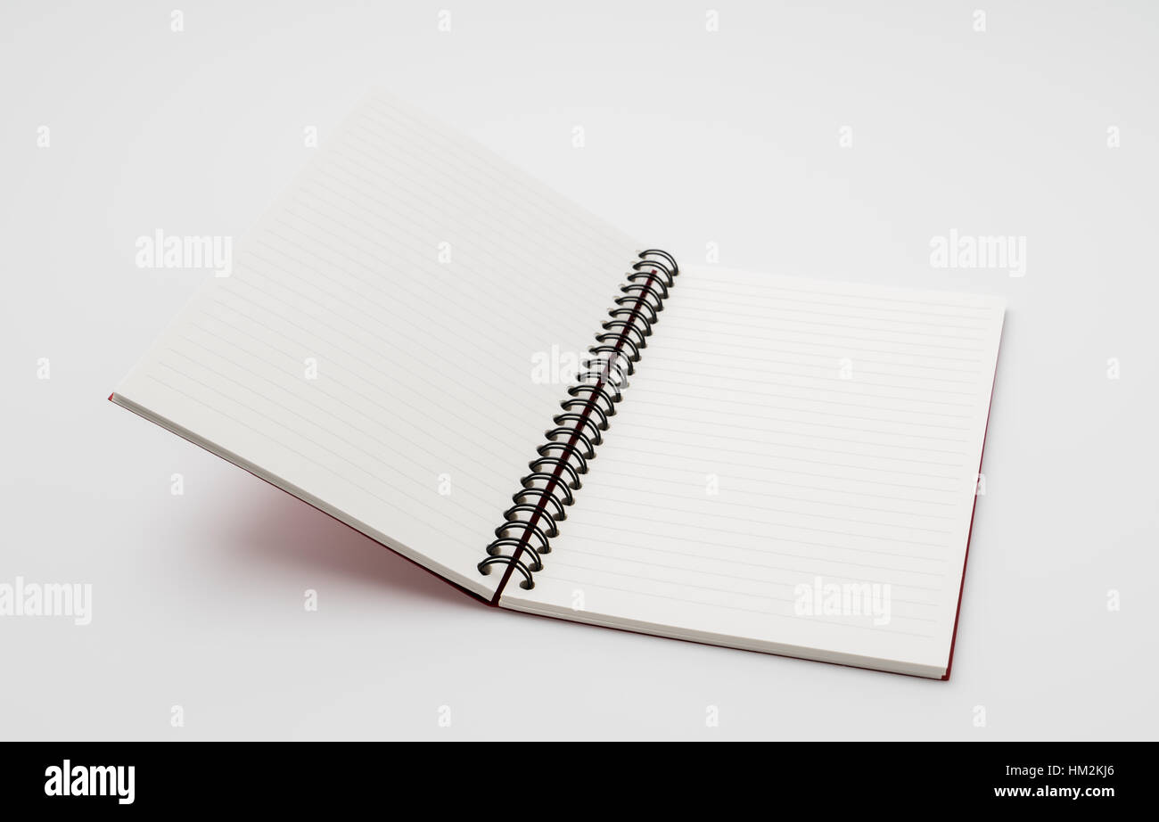 Blank Note book mock up on white background Stock Photo - Alamy