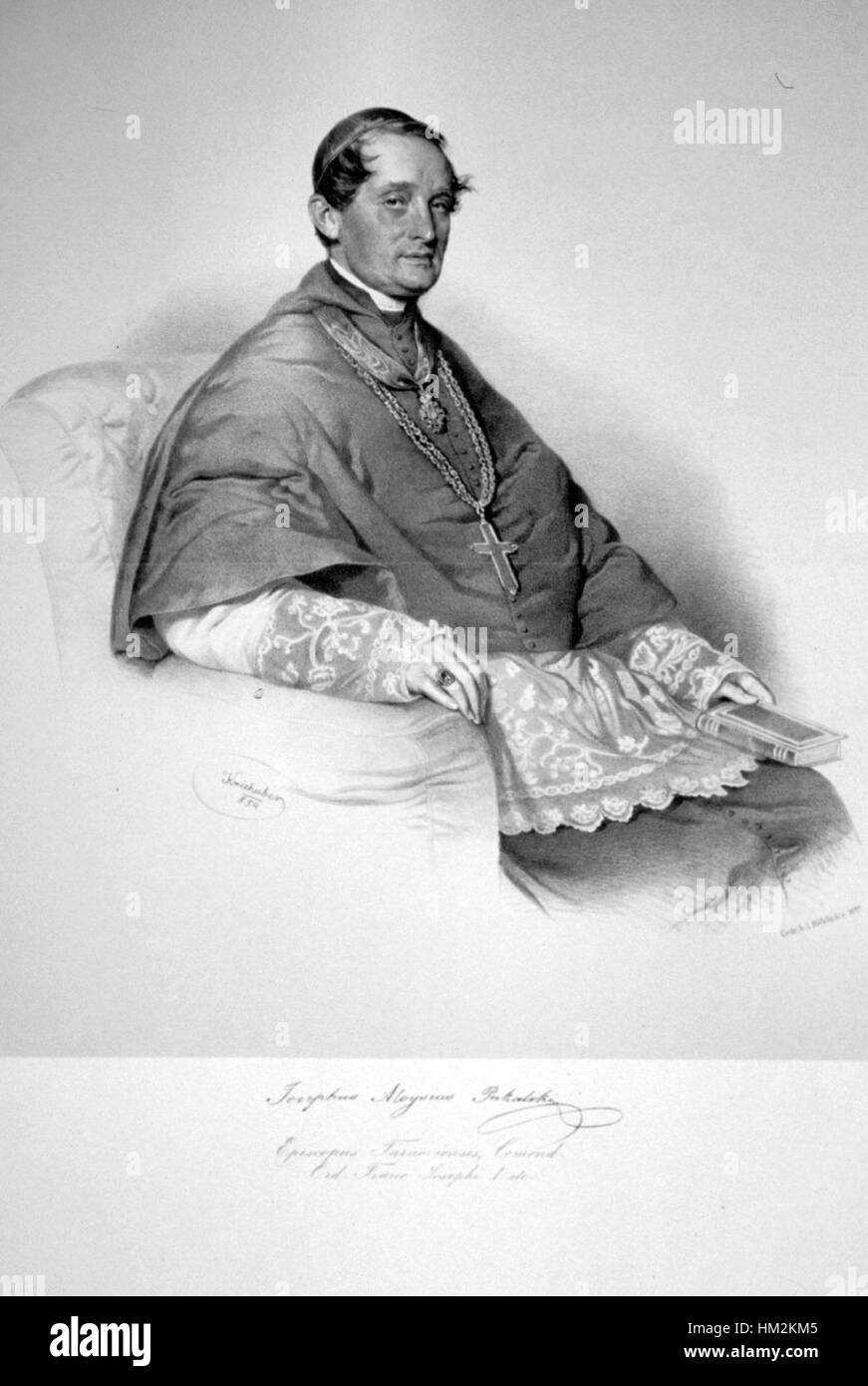 A lithograph by Josef Alois Pukalski, known for his precise and ...