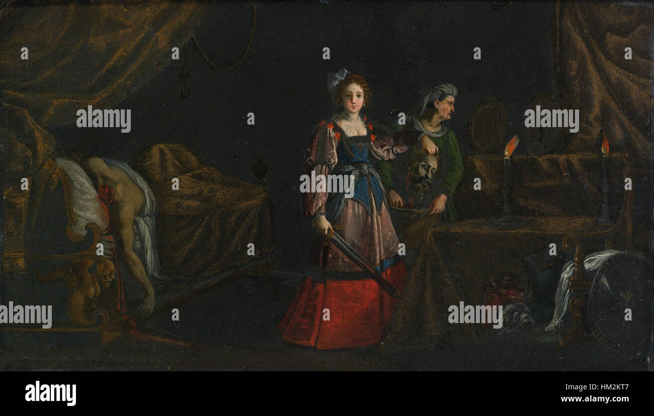 This painting by Jacques Stella portrays the biblical scene of Judith ...