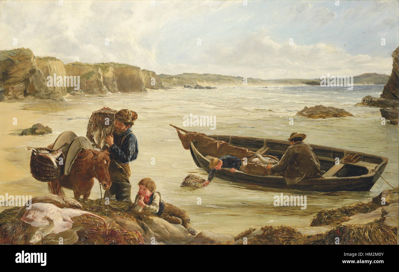 James Clarke Hook's painting 'Under the Lee of a Rock' depicts a ...