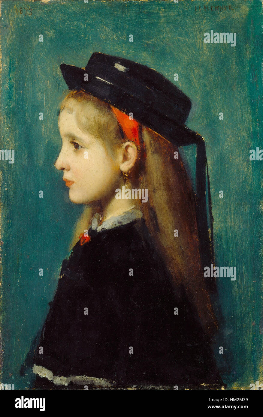Jean Jacques Henner’s 'Alsatian Girl' is an oil painting that showcases ...