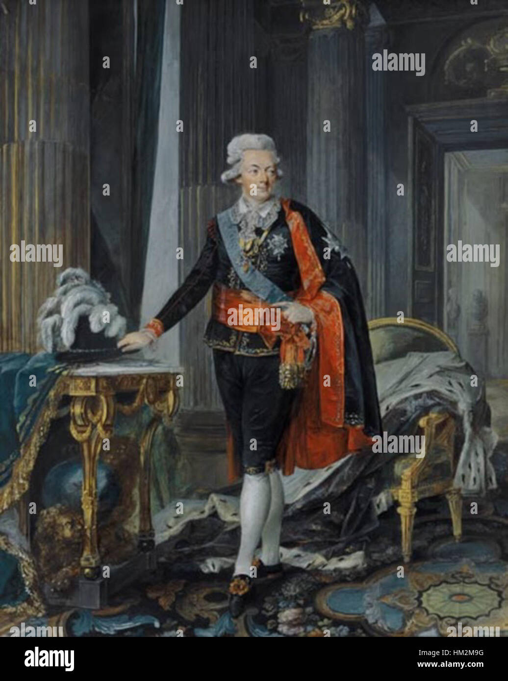 This painting by Lafrensen portrays Gustav III, the King of Sweden, in ...