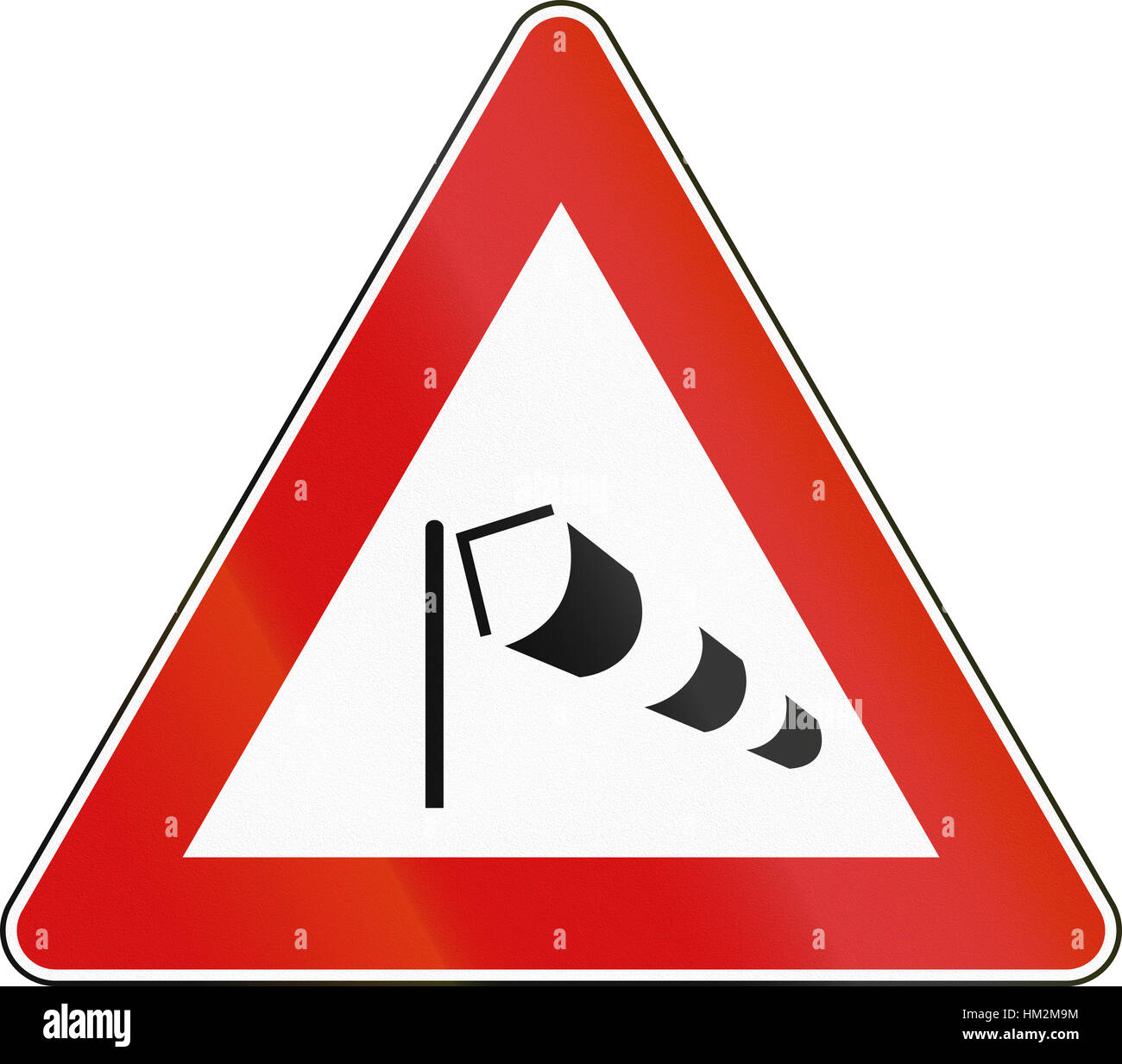 Road sign warning strong wind hi-res stock photography and images - Alamy
